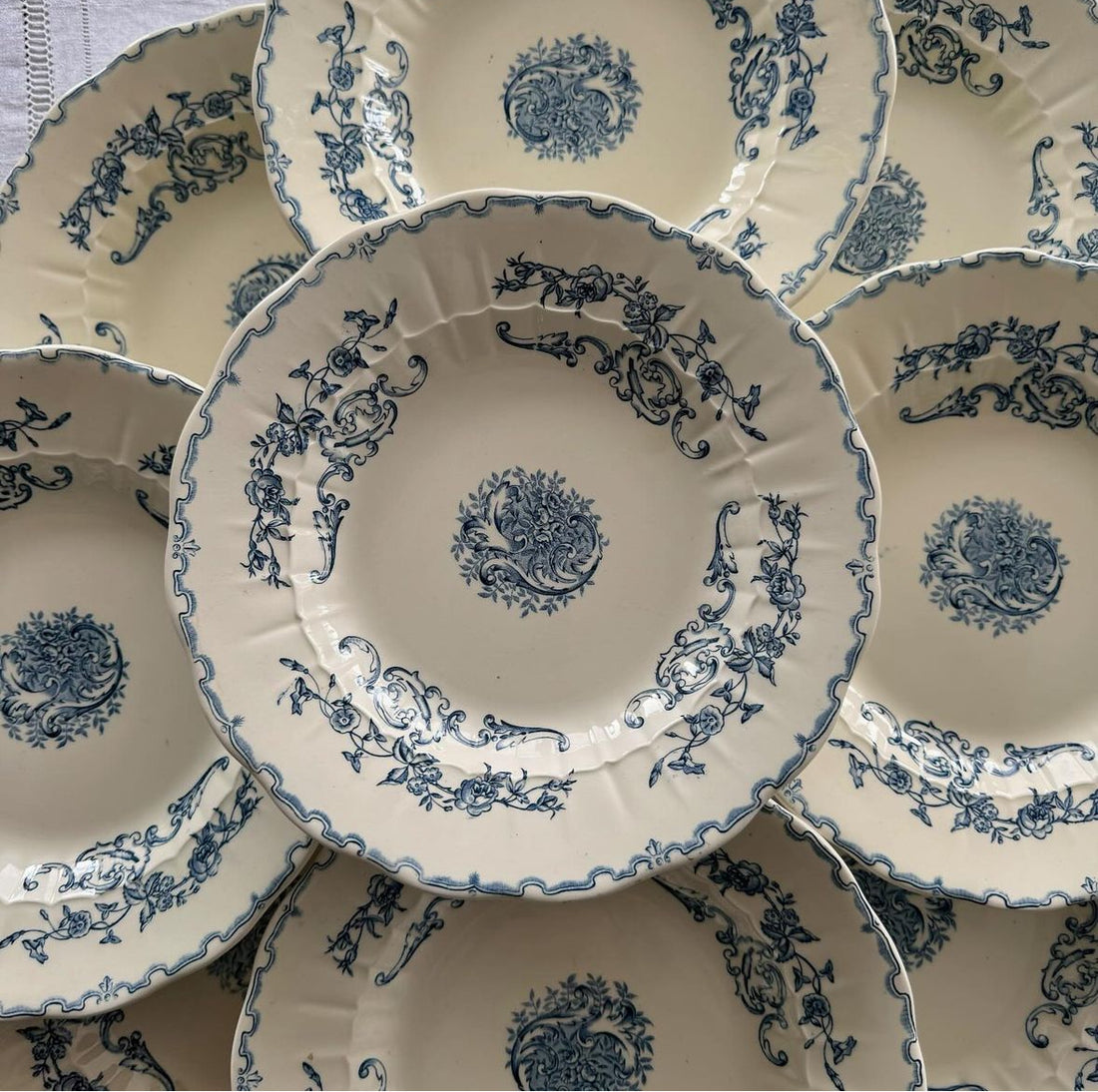 Vintage French Transferware Dinner Plates HC Moscou.